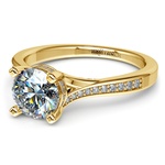 Split Shank Pave Diamond Ring Setting In Classic Gold