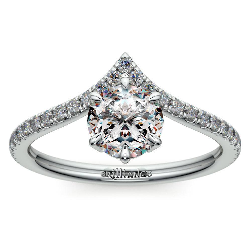 White Gold V Shaped Diamond Ring | Chevron Style