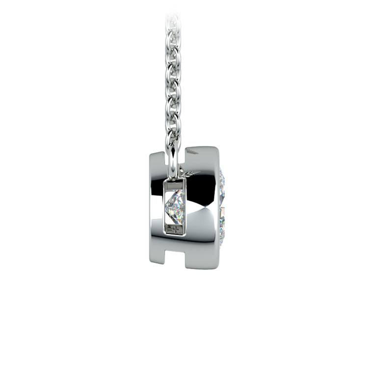 Bezel Set Diamond Solitaire Necklace Setting In Platinum