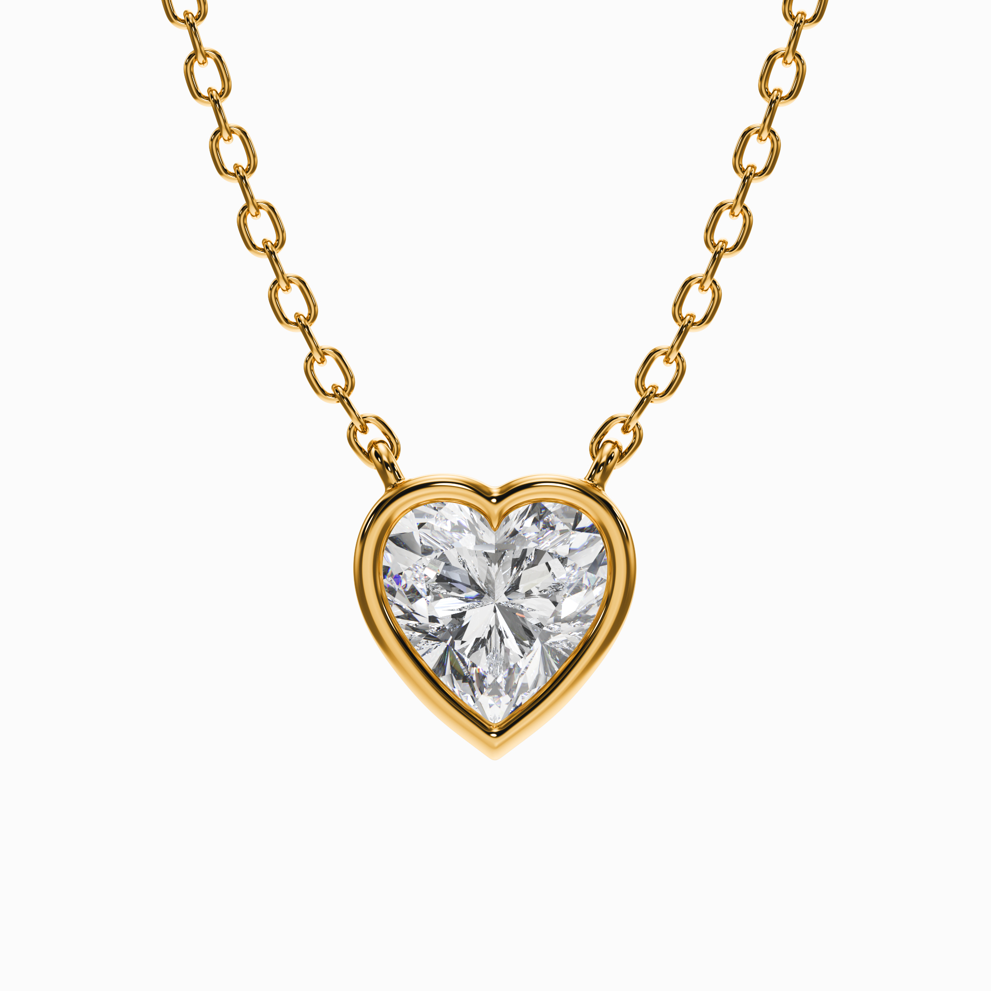 Heart Lab Diamond Bezel Pendant in Yellow Gold (2.00 carat)
