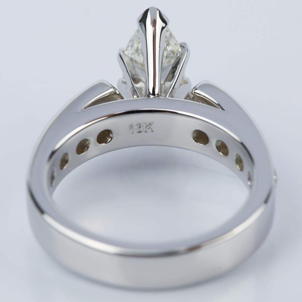 1.06 Carat Marquise Cathedral Diamond Ring with Channel Setting