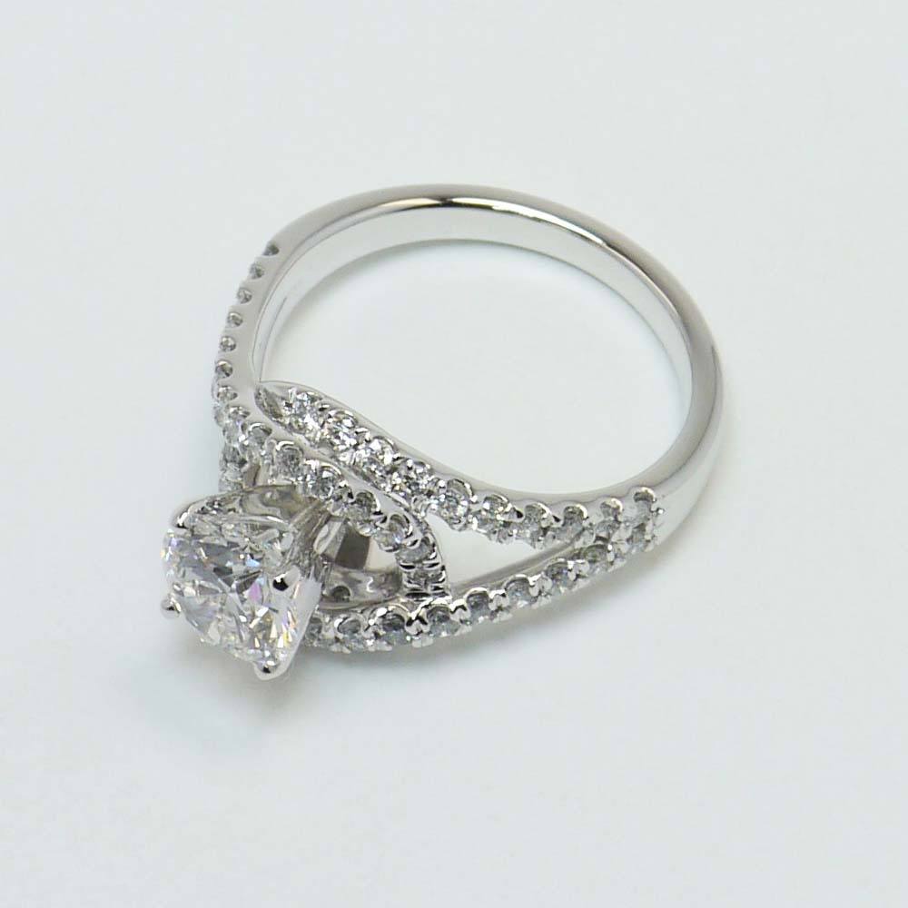 Split Shank Round Diamond Engagement Ring In White Gold