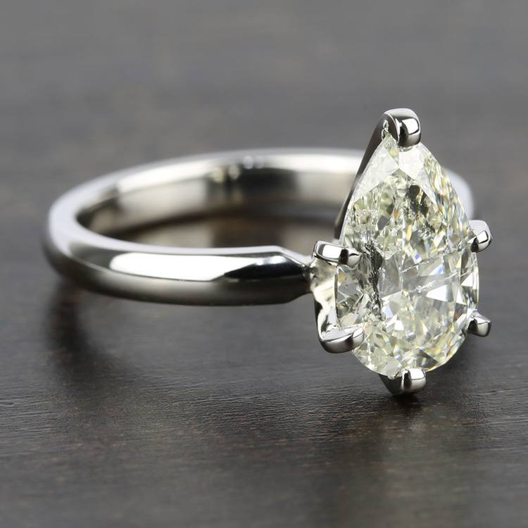 2 Carat Pear Shaped Diamond Engagement Ring In Platinum