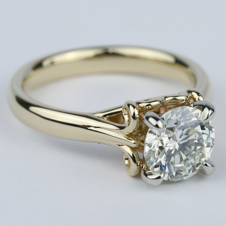 Swirl Diamond Engagement Ring Setting