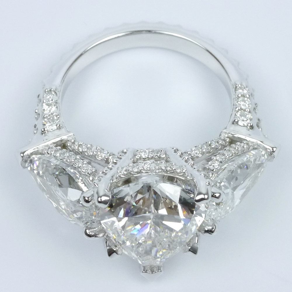Diamond Encrusted Three Stone Ring