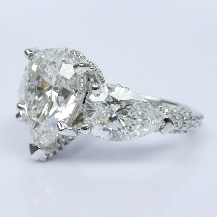Diamond Encrusted Three Stone Ring
