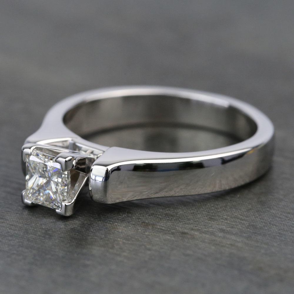 Half Carat Princess Engagement Ring | Square Contoured Band