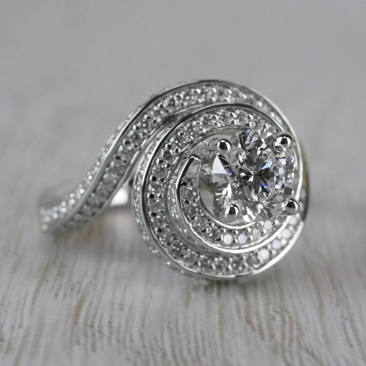 Perfect Swirl Engagement 1 Carat Diamond Ring