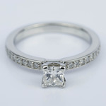 Princess Diamond Engagement Ring with Pave Band (0.54 ct.)