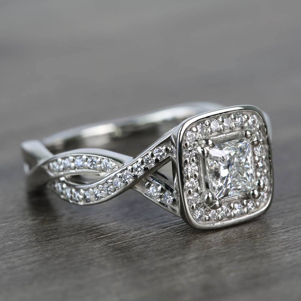Princess Cut Diamond Split Shank Engagement Ring