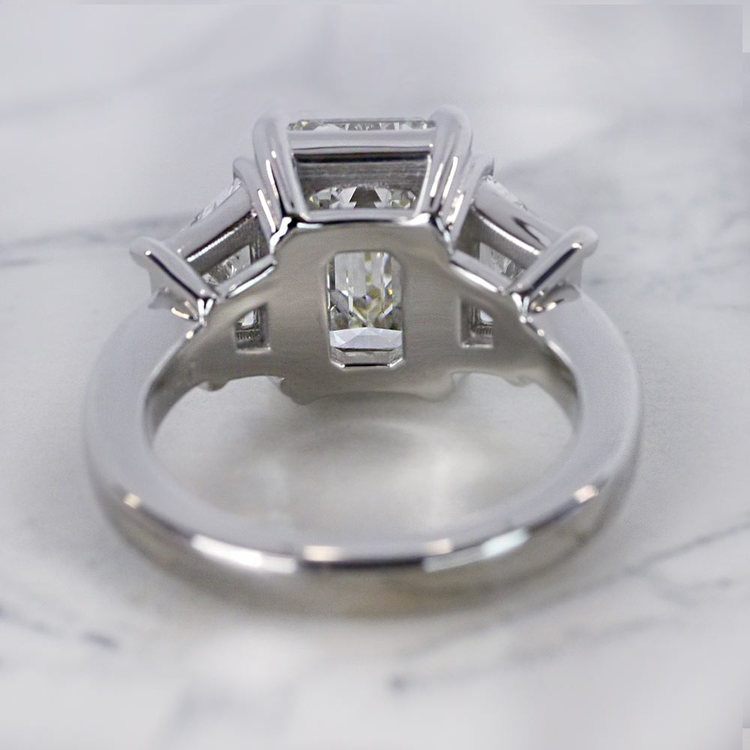 Two Carat Emerald Cut Diamond Ring With Trapezoid Accents