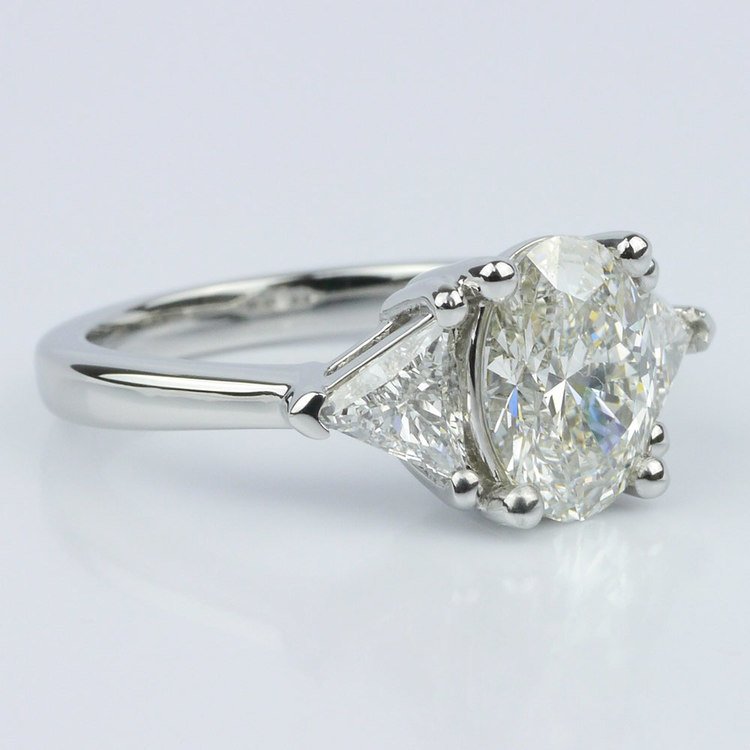 Trillion & Oval Diamond Engagement Ring (1.51 ct.)