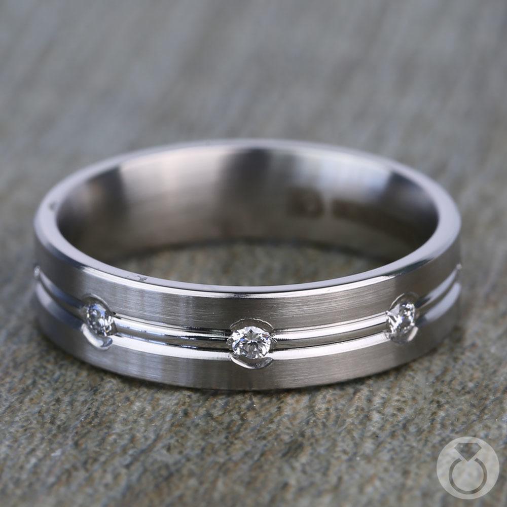 Diamond Eternity Men's Wedding Ring in Palladium