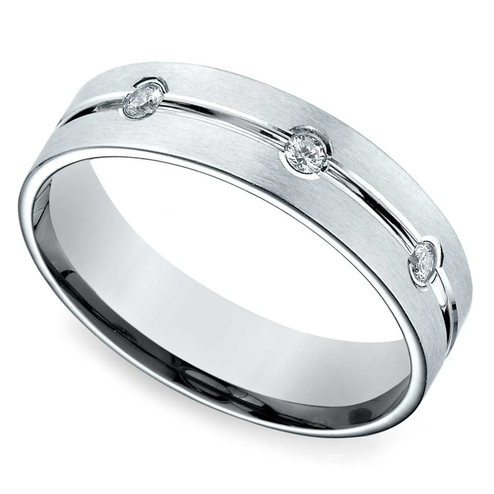 White Gold Mens Diamond Eternity Ring (6mm)