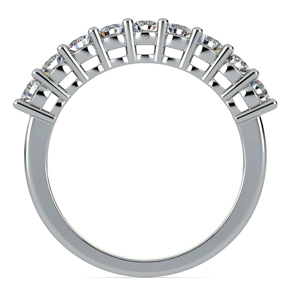 White Gold Nine Stone Diamond Wedding Ring (3/4 Ctw)
