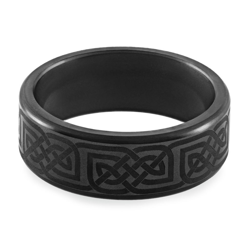 Ares Laser Carved Celtic Elysium Band (8mm) | Brilliance Mens Wedding Bands