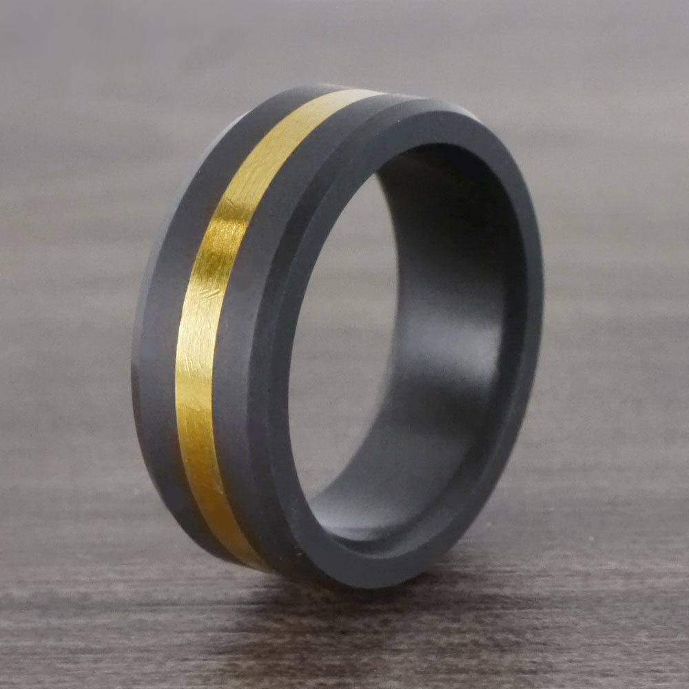 Gold Inlay Elysium Ring For Men - Ares
