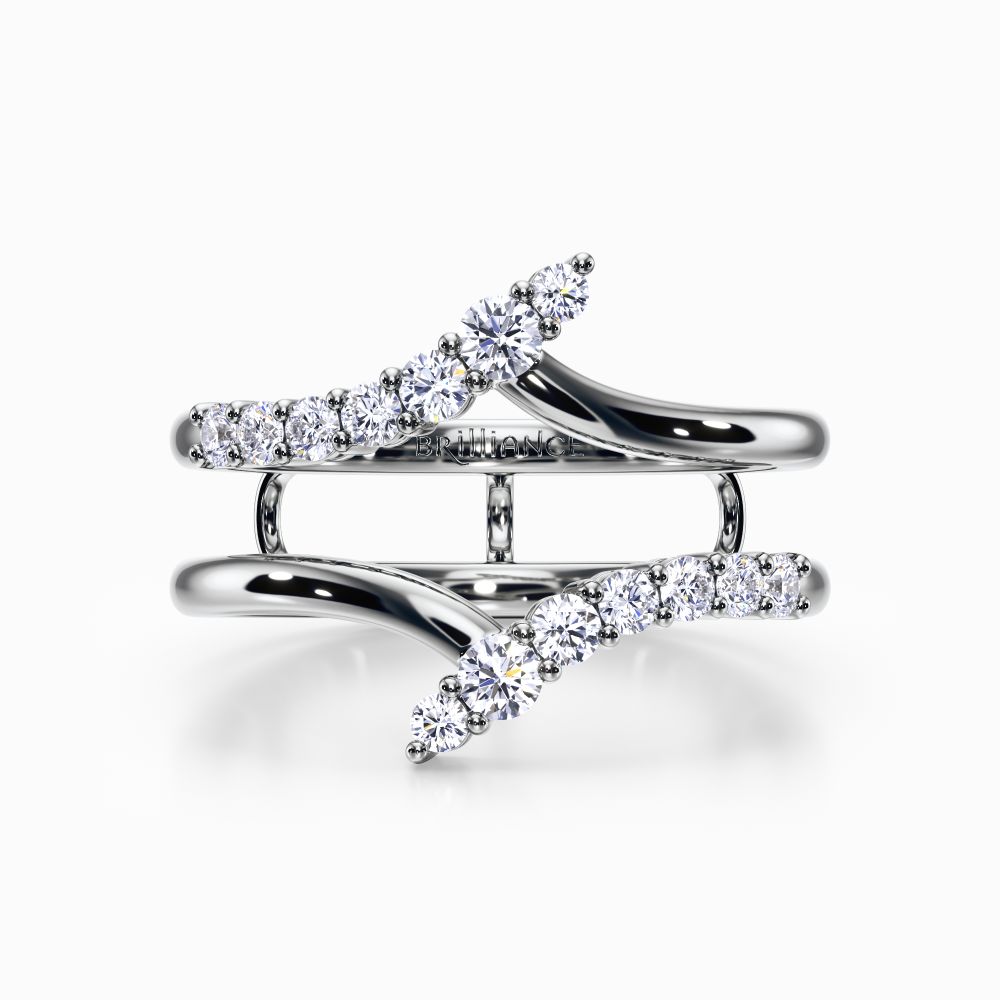 Asymmetric Diamond Ring Wrap In Platinum | Vine Design