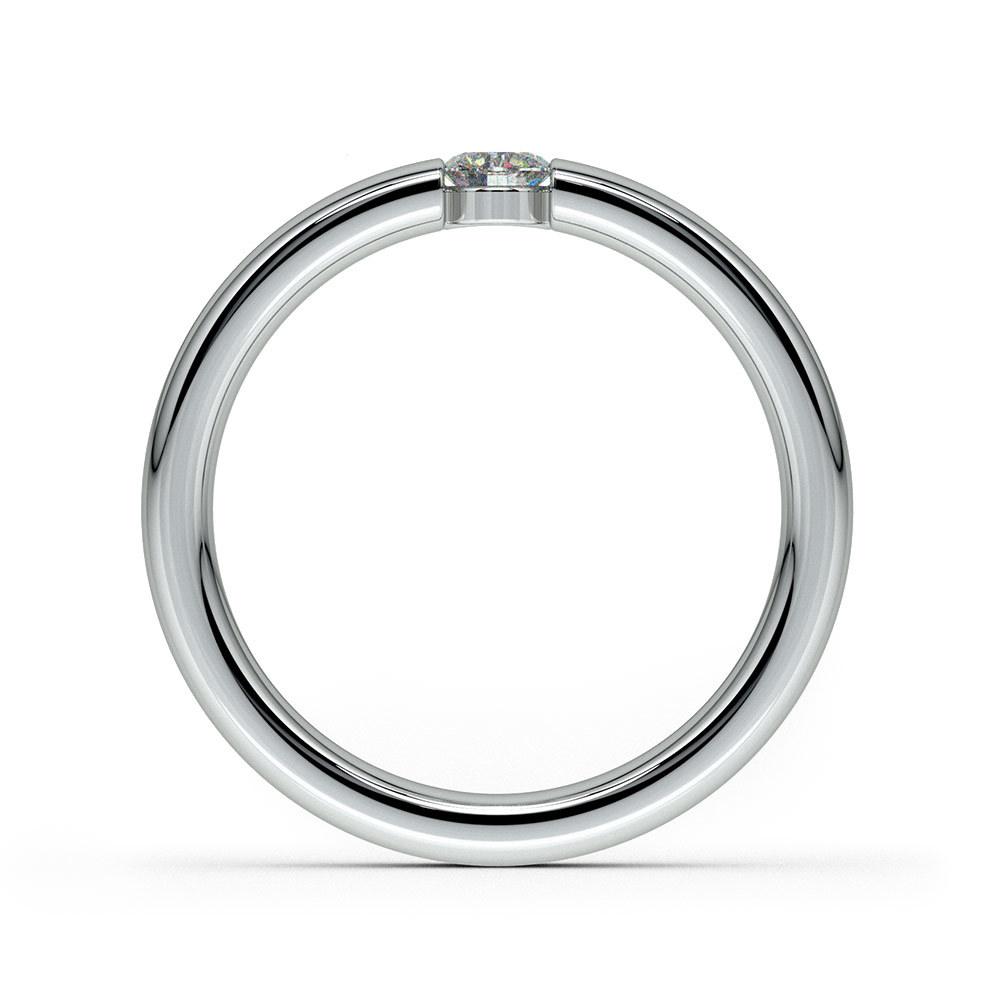 Domed Promise Ring with Round Diamond in Platinum (3.75mm)