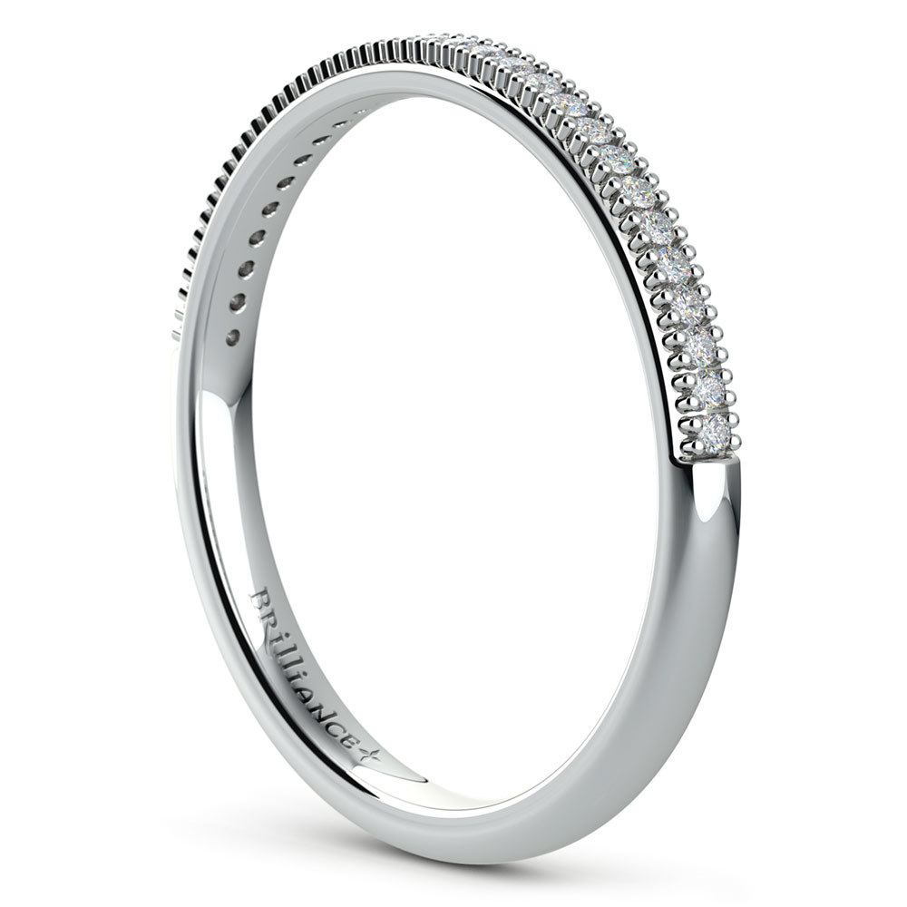 French Pave Diamond Wedding Ring in Platinum