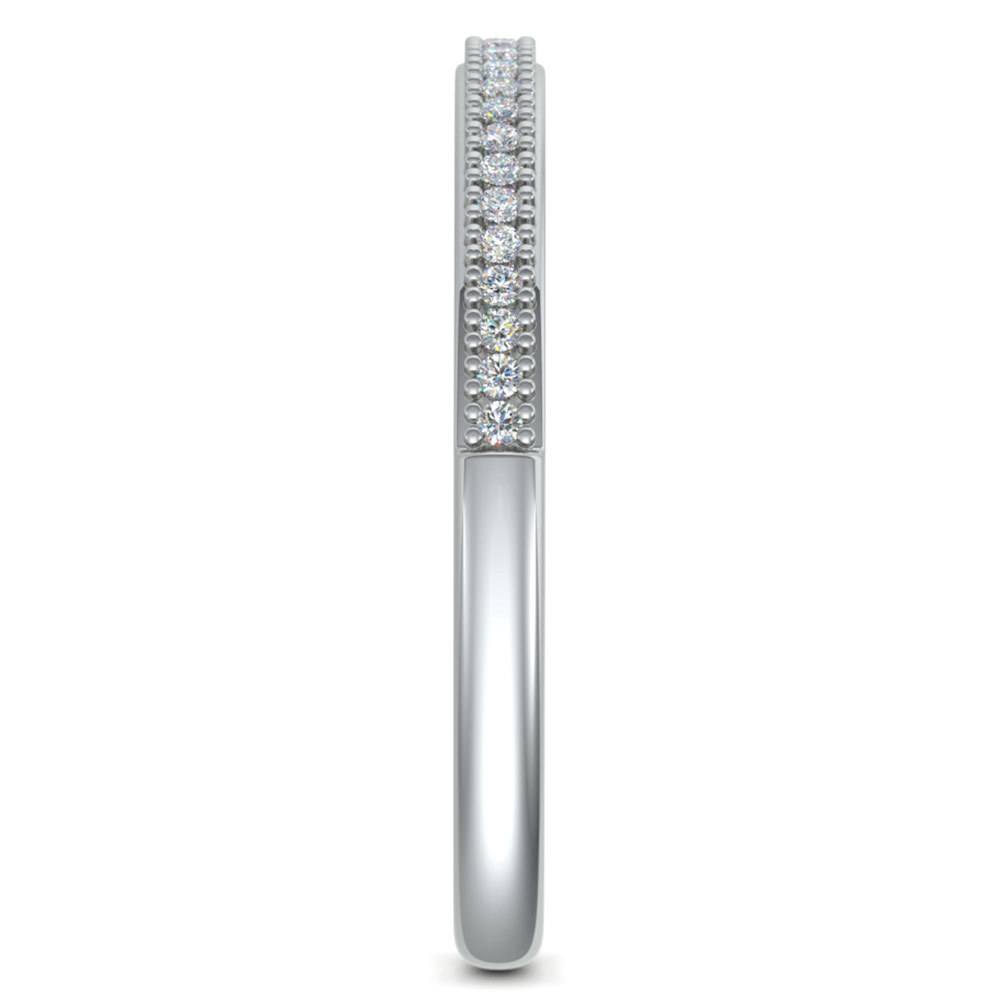 French Pave Diamond Wedding Ring in Platinum