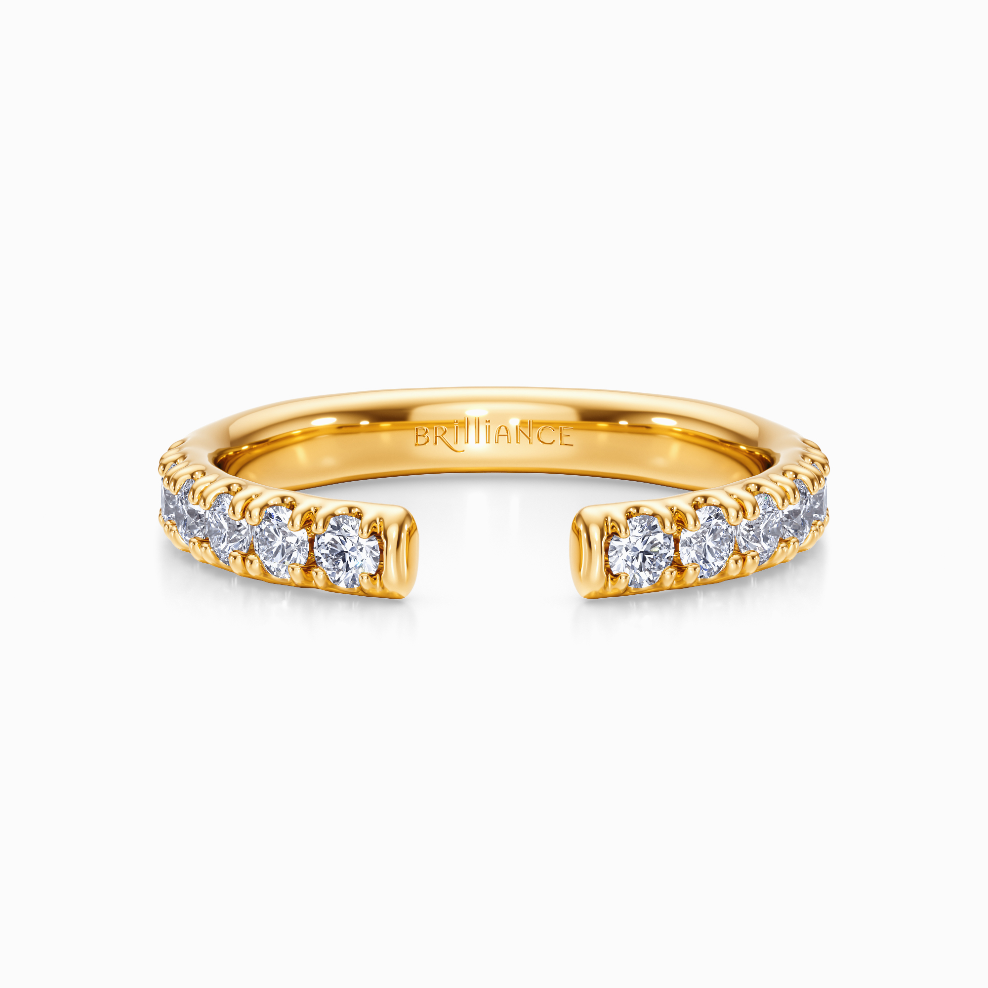 Luxe Open Pave Diamond Wedding Band in Yellow Gold