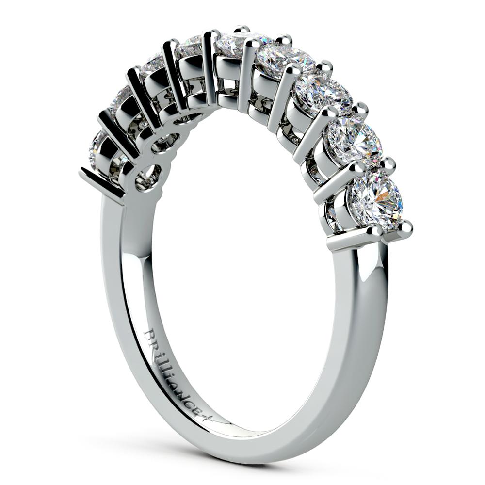 Nine Stone Diamond Wedding Ring In White Gold (1 Ctw)