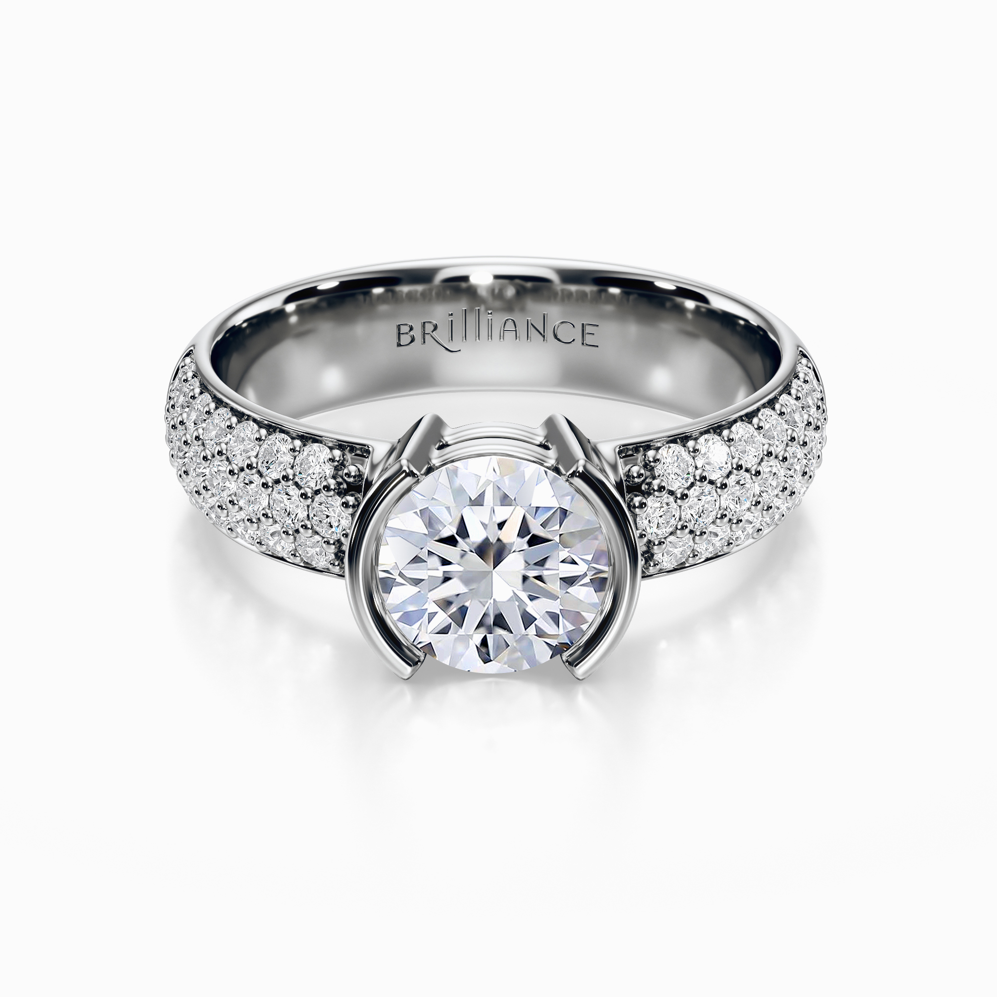 Round Lab Diamond Balance Ring in White Gold