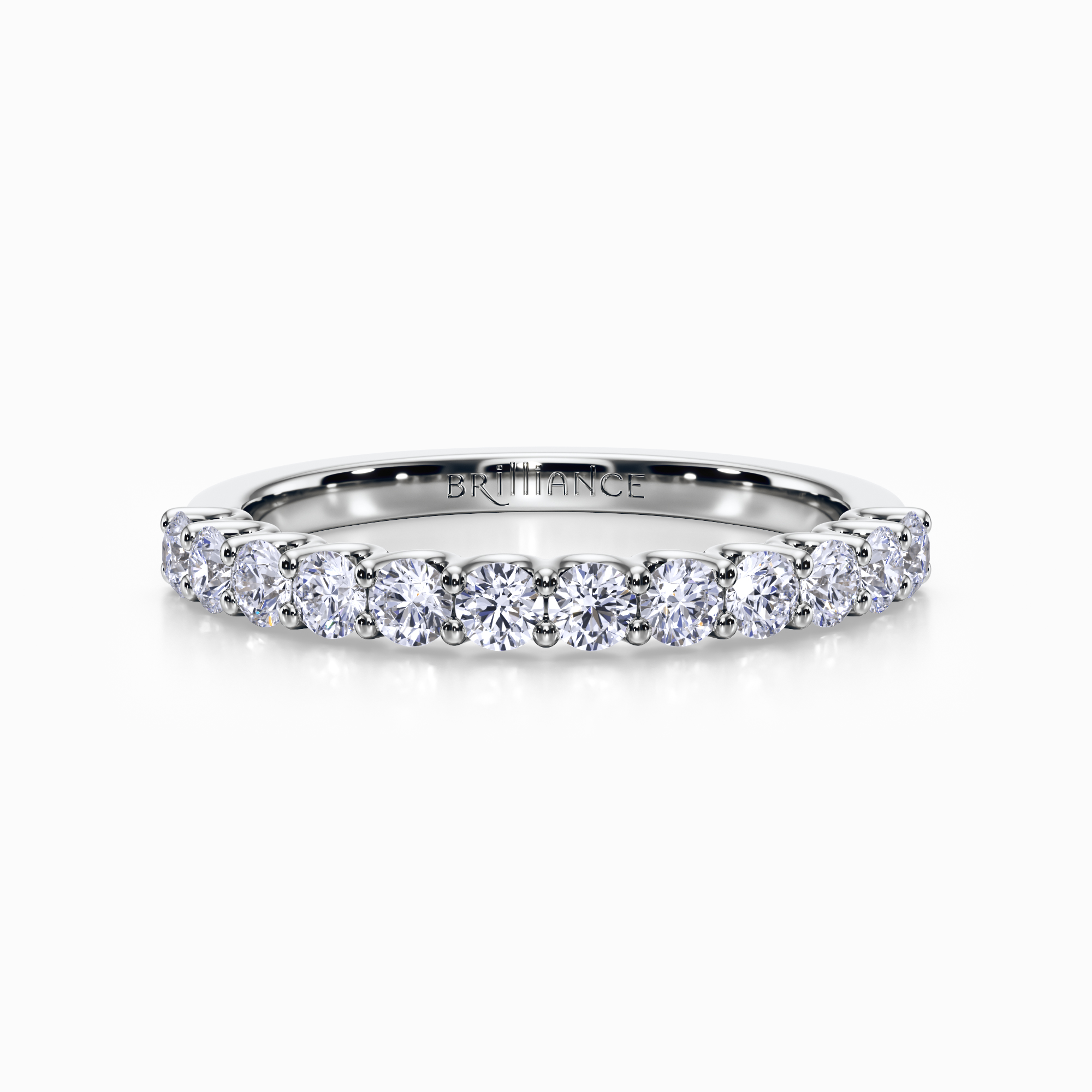 Round Lab Diamond Flow Ring in White Gold